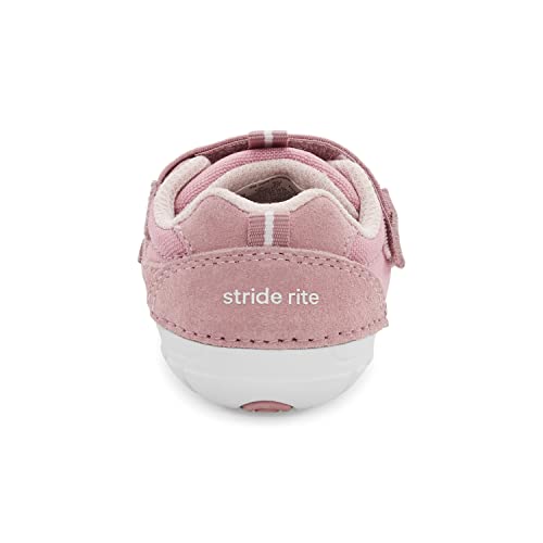 Stride Rite Baby Girls SM Zips Runner Sneaker, Pink, 3 Infant