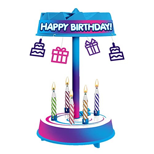 BEST PARTY EVER! Spincredible Candle, Singing Candle-Powered Spinning Cake Topper, Reusable Birthday Candle, Fits Any Size Cake, Great for Birthdays, 1 Count