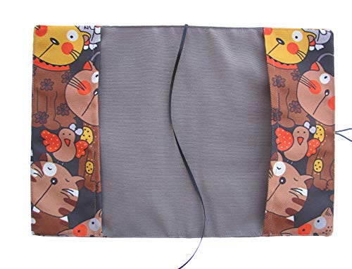 Fabric Book Sleeve Cover, Washable Novel Protector - Cats Design, Padded Book Protector for Adult, Planner Book Case, Hard Books Covers for Paperback 5.5 x 8.2 x 1.6 (Cats)