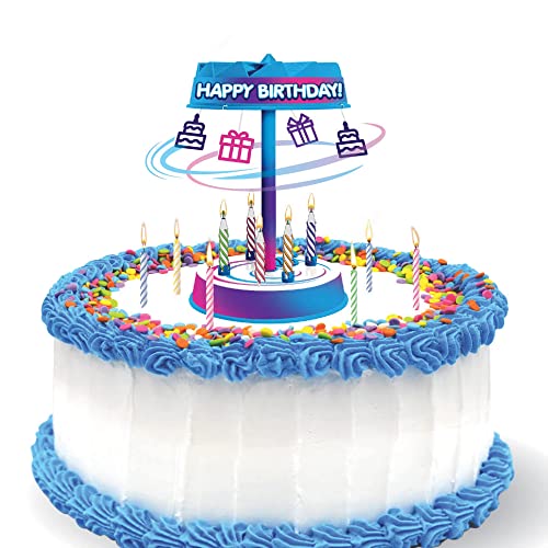 BEST PARTY EVER! Spincredible Candle, Singing Candle-Powered Spinning Cake Topper, Reusable Birthday Candle, Fits Any Size Cake, Great for Birthdays, 1 Count