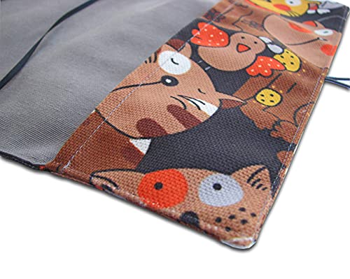 Fabric Book Sleeve Cover, Washable Novel Protector - Cats Design, Padded Book Protector for Adult, Planner Book Case, Hard Books Covers for Paperback 5.5 x 8.2 x 1.6 (Cats)