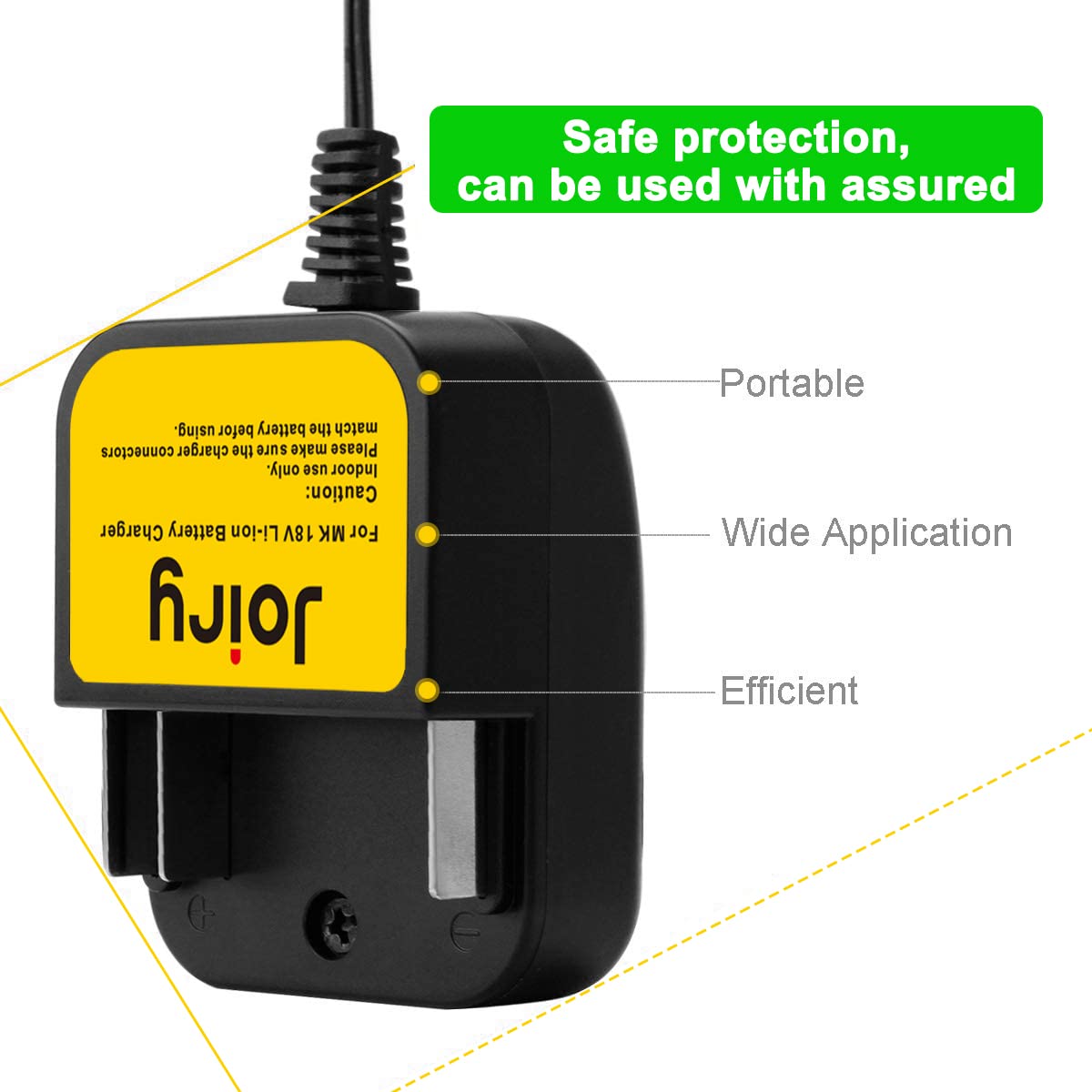 Joiry 18V Li-ion Battery Charger Compatible with Makita BL1830 BL1815 194205-3 LXT400 BL1850 BL1840 BL1860 (NOT for Ni-MH/Ni-Cd Battery)