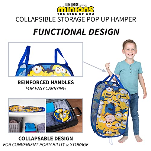 Franco Kids Room Collapsible Storage Bin Pop Up Hamper, One Size, Minions The Rise Of Gru
