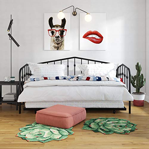 Novogratz Bushwick Metal Daybed & Trundle, Twin Size Frame, Black
