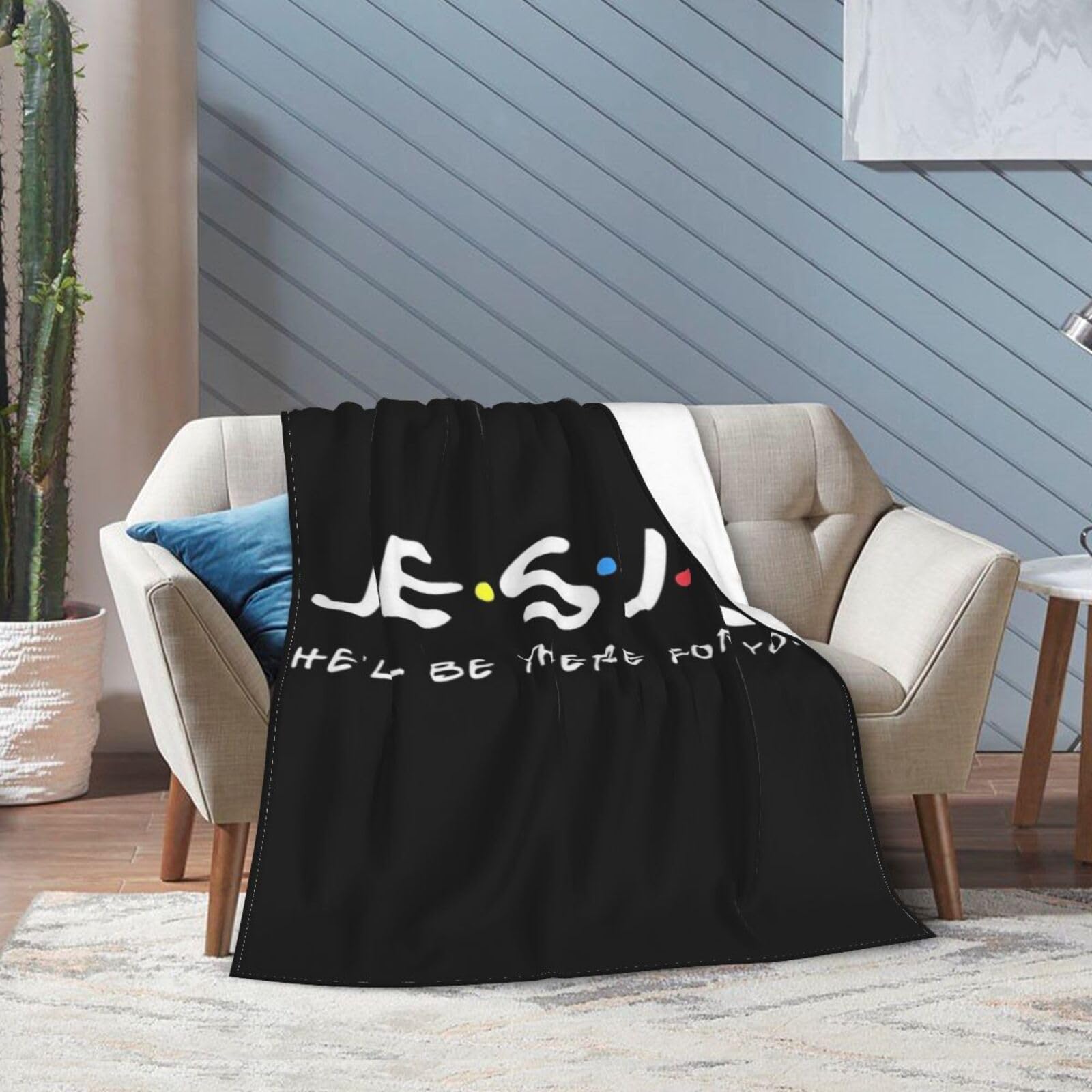ROSIHODE Jesus Christian Throw Blanket Thin Flannel Fleece Blanket Warm Fuzzy Cozy Blankets Home Couch Bed Sofa Decoration for Women Men