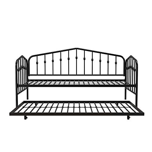Novogratz Bushwick Metal Daybed & Trundle, Twin Size Frame, Black
