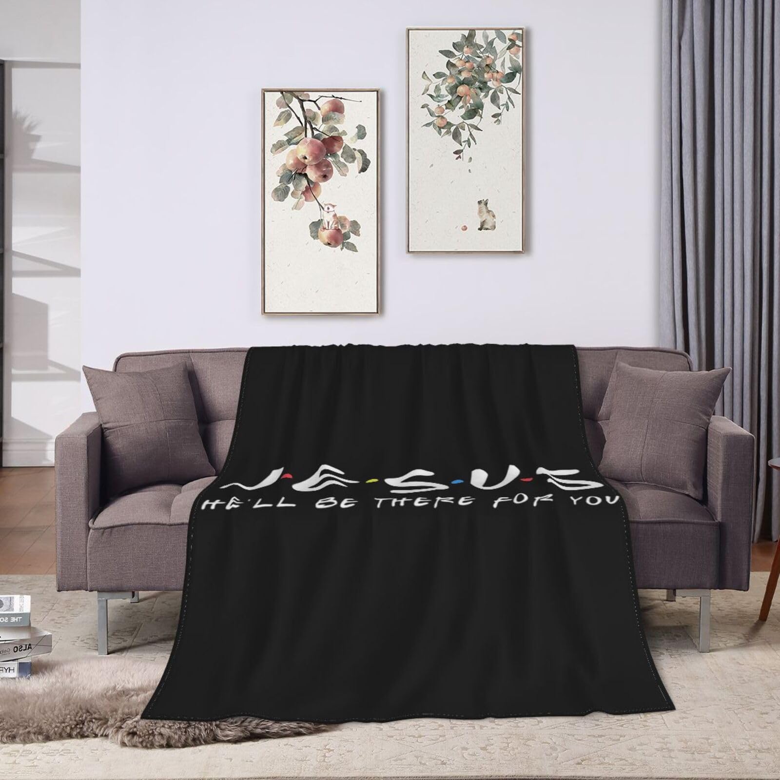 ROSIHODE Jesus Christian Throw Blanket Thin Flannel Fleece Blanket Warm Fuzzy Cozy Blankets Home Couch Bed Sofa Decoration for Women Men