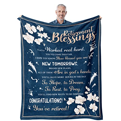 Happy Retirement Gifts for Women Men, Retirement Blanket Gift, Best Female Retirement Gifts Ideas, Funny Retired Gifts for Dad, Nurses, Doctors, Farewell Gifts for Coworker Throw Blanket 60"x 50"