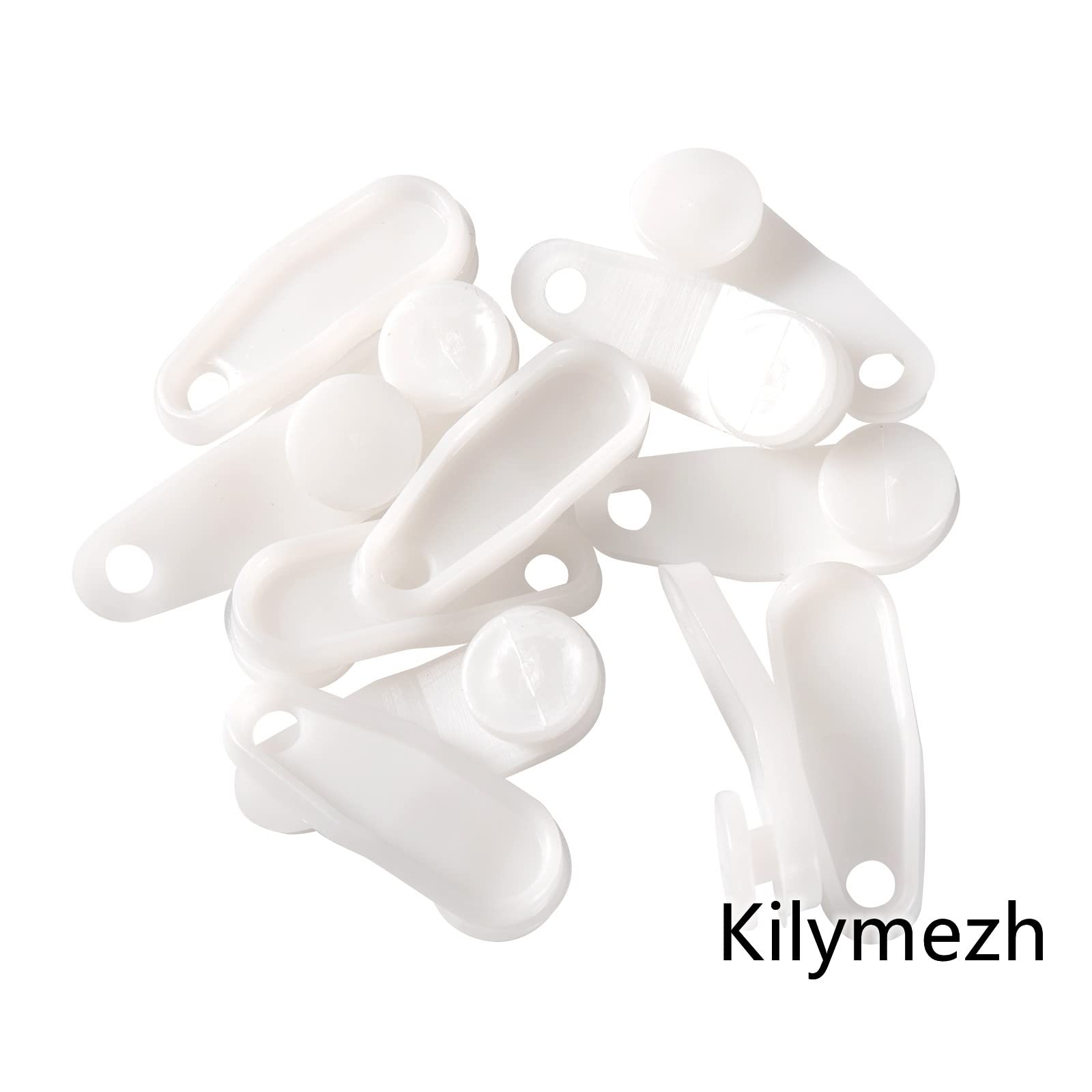 White Traverse Rod Slides Curtain Track Glider Hooks for Curtains(50 Pack)…