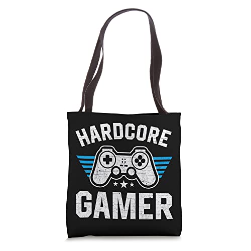 Hardcore Gamer Funny Gaming Video Games Boys Teens Tote Bag