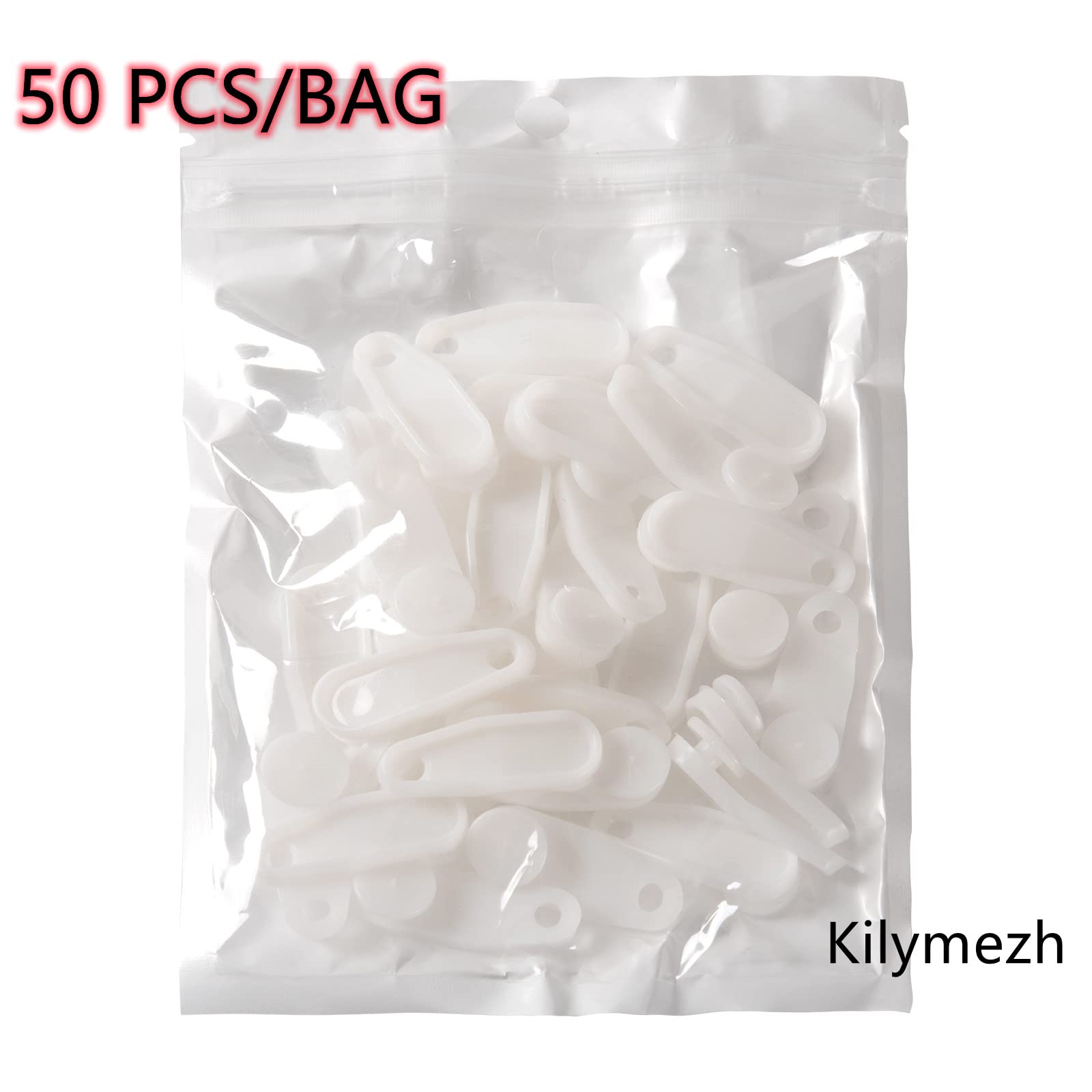 White Traverse Rod Slides Curtain Track Glider Hooks for Curtains(50 Pack)…