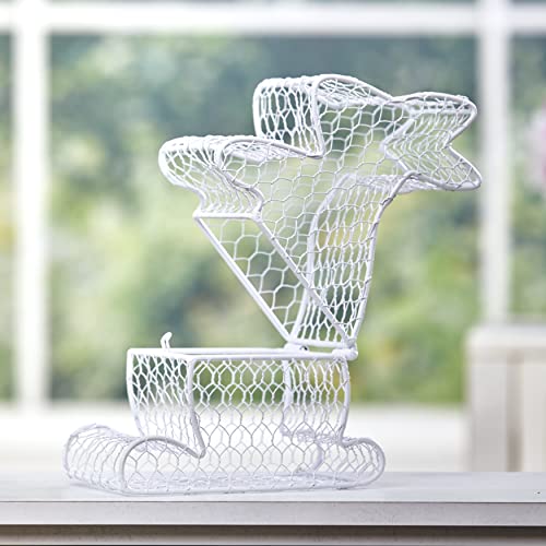 Wire Easter Rabbit Shaped Storage Basket - Holiday Home Accent