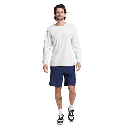 Russell Athletic Mens Cotton Performance Long Sleeve T-Shirt, White, 3XL