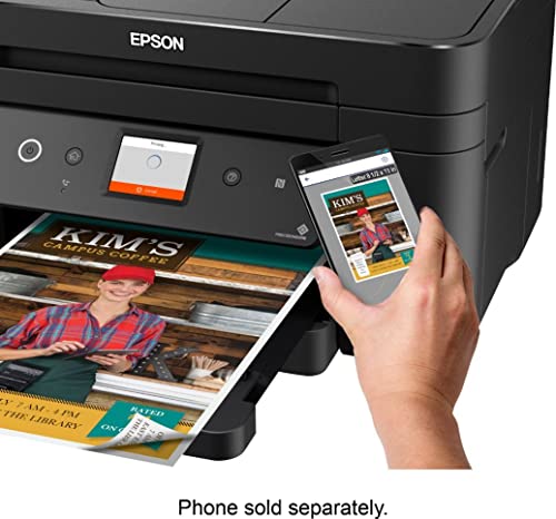 Epson Workforce WF-2860 All-in-One Wireless Color Inkjet Printer - Print Scan Copy Fax - Ethernet, NFC, 2.4" Touchscreen, 14 ppm, 4800 x 1200 dpi, Auto 2-Sided Printing, 30-Sheet ADF, Voice Activated