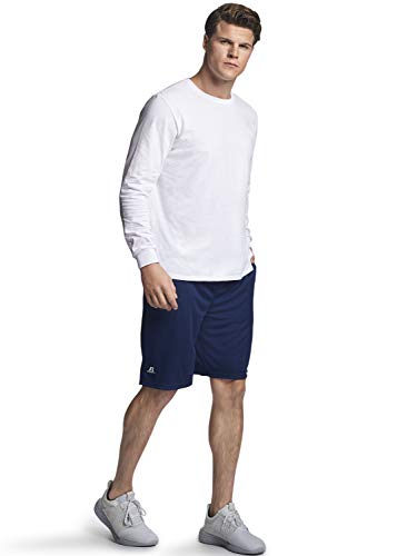 Russell Athletic Mens Cotton Performance Long Sleeve T-Shirt, White, 3XL
