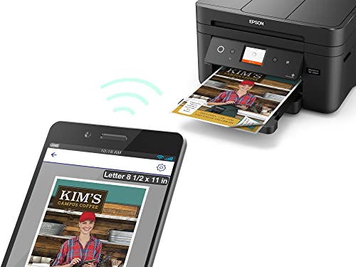 Epson Workforce WF-2860 All-in-One Wireless Color Inkjet Printer - Print Scan Copy Fax - Ethernet, NFC, 2.4" Touchscreen, 14 ppm, 4800 x 1200 dpi, Auto 2-Sided Printing, 30-Sheet ADF, Voice Activated