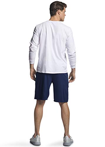 Russell Athletic Mens Cotton Performance Long Sleeve T-Shirt, White, 3XL