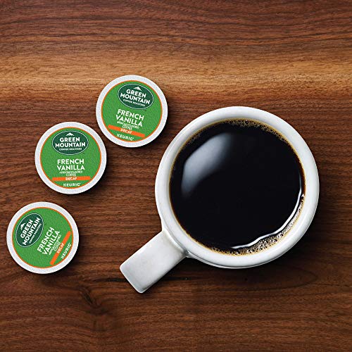 Green Mountain Coffee Roasters French Vanilla Decaf, Single-Serve Keurig K-Cup Pods, Flavored Light Roast Coffee, 72 Count