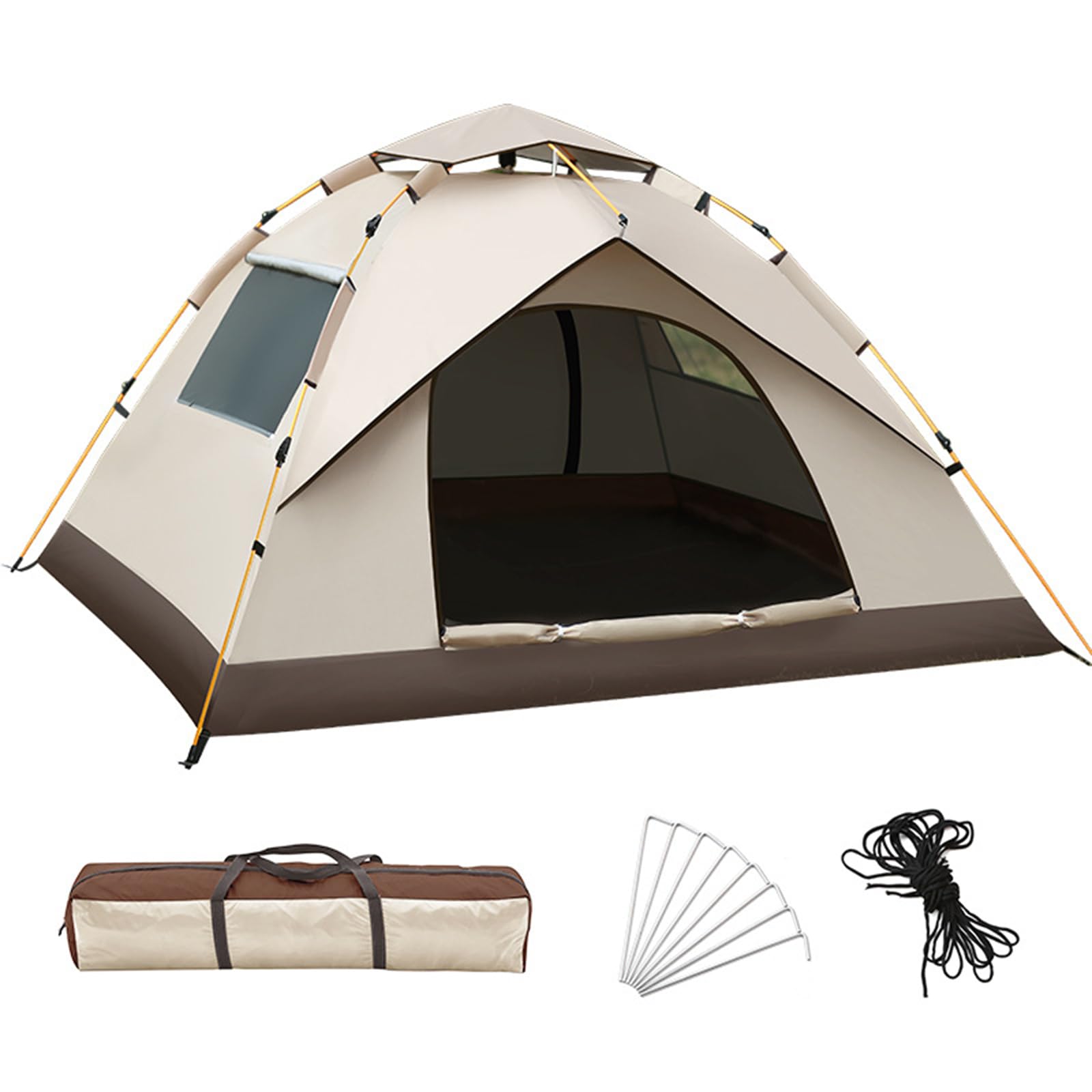2-3 Person Camping Tent, Waterproof Family Tent for Camping, Instant Easy Up Double Layer Anti-UV 2 Windows 2 Doors-Instant Family Tents for Camping Hiking & Traveling