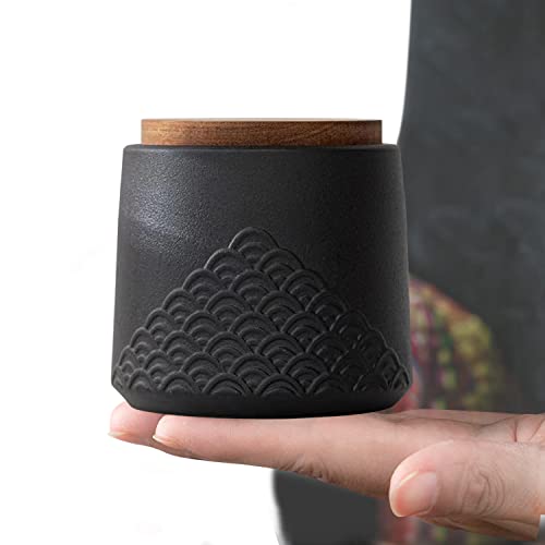 Black Small urn Ashes Keepsake - Decorative Ceramic Small urn ​for Human Ashes， Adult Memorial Tiny urn Funeral Cremation Urn-Qnty 1…