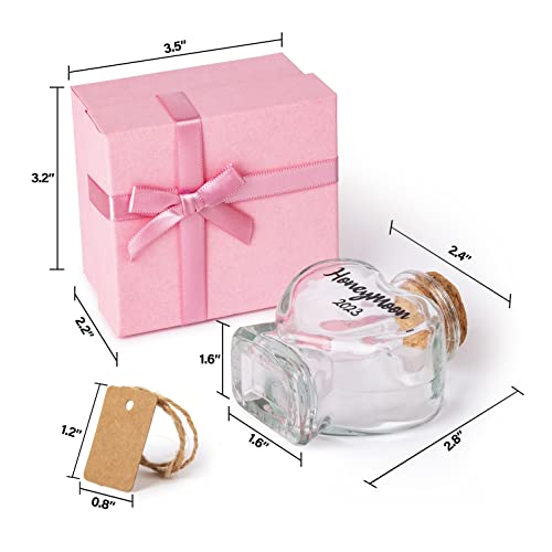 TUNGURIS Honeymoon Sand Keepsake Jar 2023,Bridal Shower Gift, Wedding Gift, Engagement Gift, Honeymoon Gift, Travel Gift for Couples, Newlywed, Fiance(Gift Box Includes) - 40ml Glass