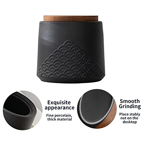 Black Small urn Ashes Keepsake - Decorative Ceramic Small urn for Human Ashes, Adult Memorial Tiny urn Funeral Cremation Urn-Qnty 1…