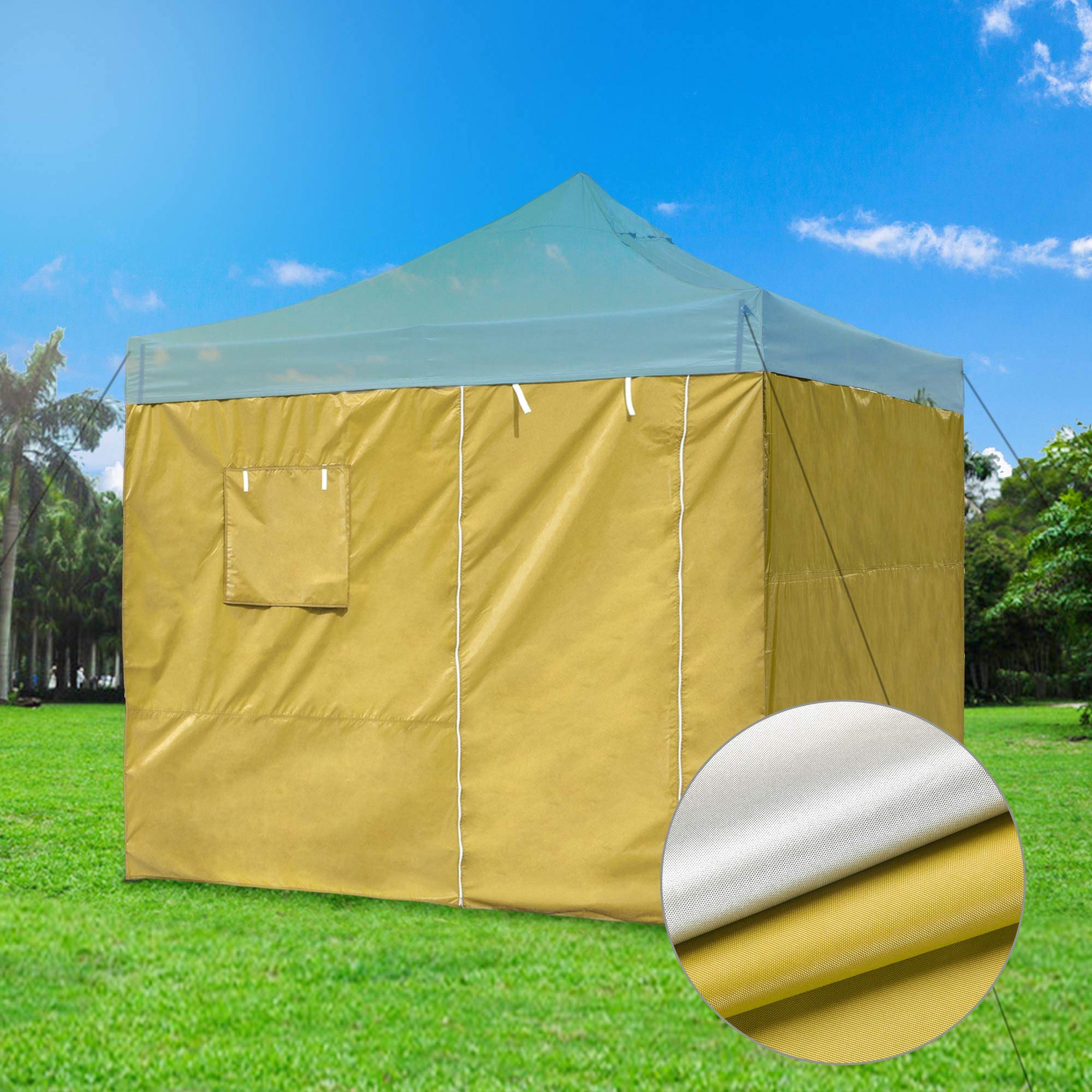 Instahibit 10x6.5 Ft Pop up Canopy Sidewall Kit Door Window Privacy 4 Pieces (Sidewall Only)