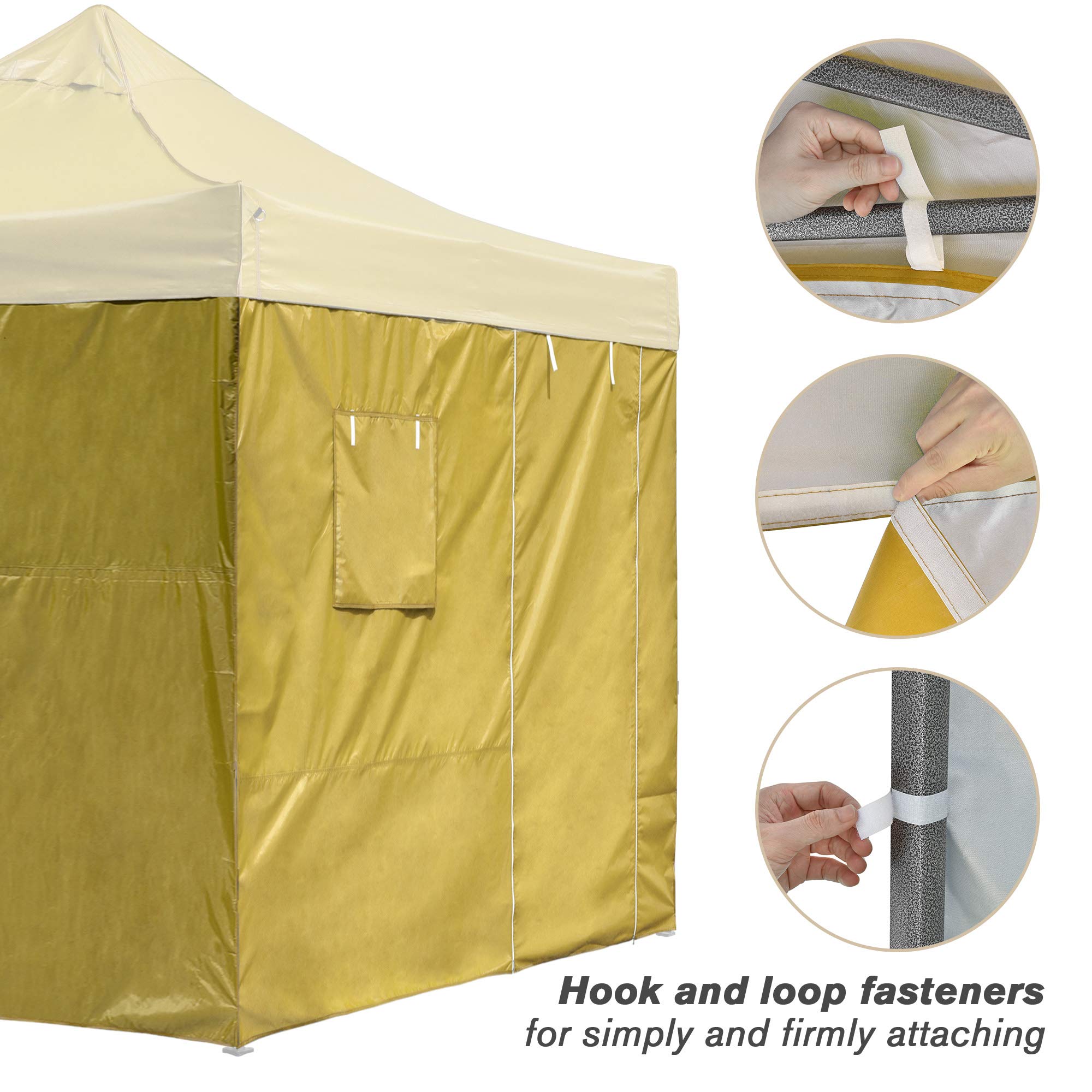 Instahibit 10x6.5 Ft Pop up Canopy Sidewall Kit Door Window Privacy 4 Pieces (Sidewall Only)