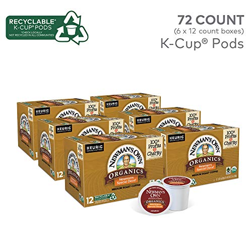 Newman's Own Organics Special Blend Decaf, Single-Serve Keurig K-Cup Pods, Medium Roast Coffee, 72 Count