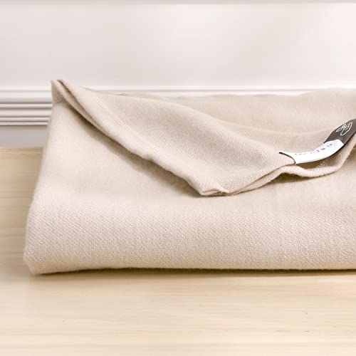 Berkshire Merino Wool Throw | All-Season Merino Wool Throw | Macadamia | Throw (50" x 70")