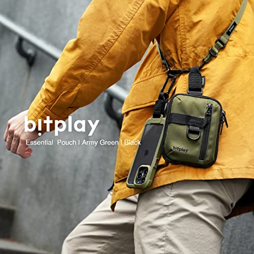 bitplay Essential Pouch, Army Green - Lightweight CORDURA Crossbody Bag/Travel Neck Pouch