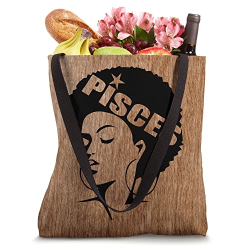 African American Woman Afro Pisces Zodiac Tote Bag