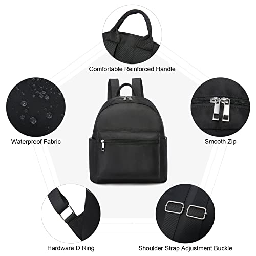 LOVEVOOK Mini Backpack for Women Purse Fashion Small Black Backpack for Girls Waterproof