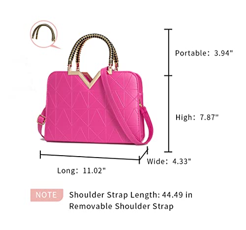JHVYF Hot Pink Purse Womens Handbag Top Handle Shoulder Bag Tote Satchel Purse Work Bag V067