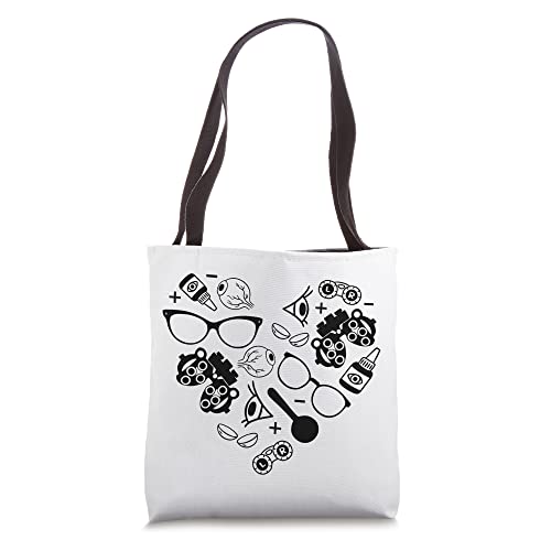 Optometry Ophthalmic Technician Symbols Heart Optician Life Tote Bag