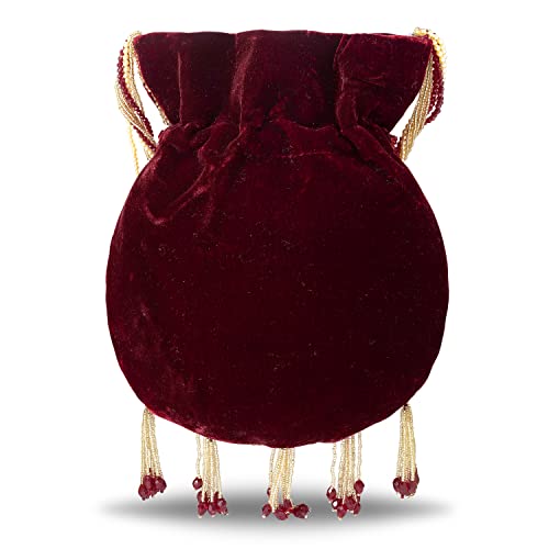 Aheli Potli Bags for Women Evening Bag Clutch Ethnic Bride Purse with Drawstring (P61M)