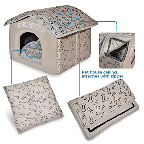 Best Pet Supplies Portable Indoor Pet House β Perfect for Cats & Small Dogs, Easy To Assemble β Brown