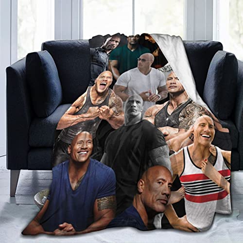 Throw Blanket Collage Dwayne Douglas Johnson Blanket Anti-Pilling Flannel Blanket for Men/Women Home Decor 50"ร40"