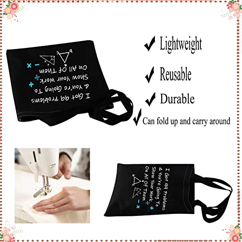 JYTAPP Math Teacher Gift Canvas Teacher Bag Math Science Geeky Gift Math Teacher Tote Bag Funny Gift
