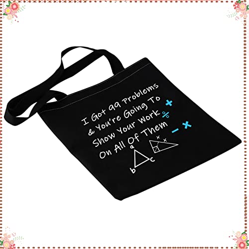 JYTAPP Math Teacher Gift Canvas Teacher Bag Math Science Geeky Gift Math Teacher Tote Bag Funny Gift