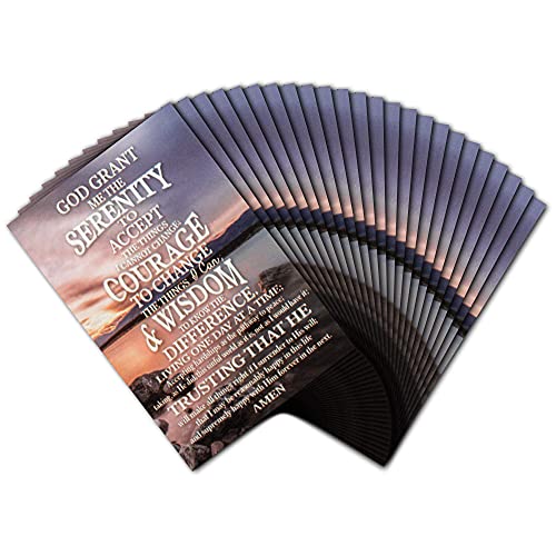 Serenity Prayer Peaceful Pink Sunset 2 x 3 Paper Itty Bitty Bookmark Pack of 24