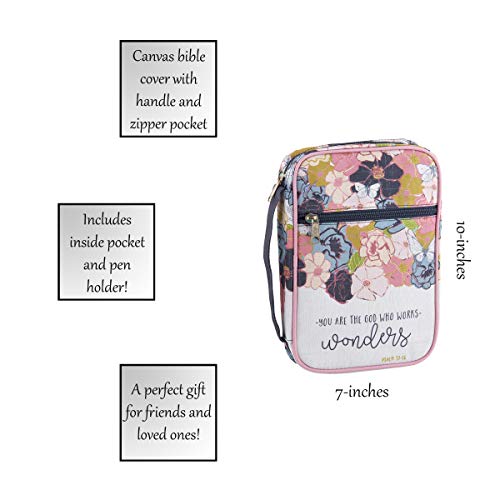 Creative Brands Prayerful Wings Canvas Bible Cover, 7 x 10-Inch, Works Wonders