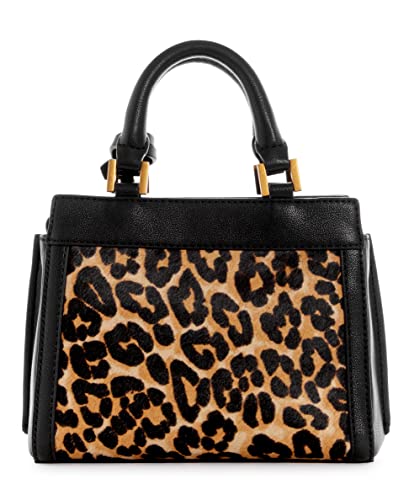 GUESS Womens Katey Satchel Crossbody Mini, Leopard, One Size US