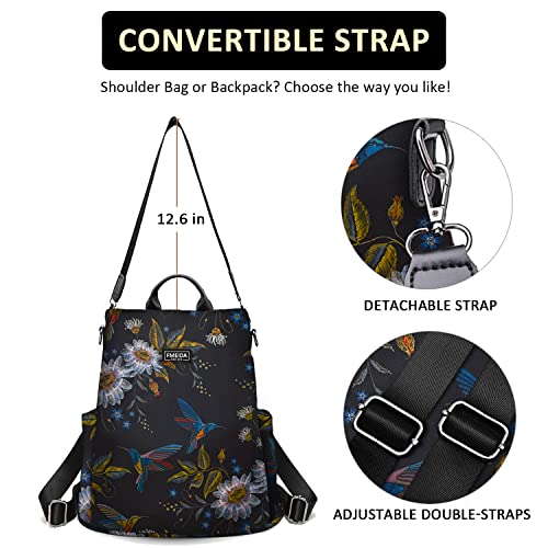 Backpack Purse for Women Travel Backpack Anti Theft Fashion Backpack Nylon Waterptoof Backpack Daypack College Bookbag Shoulder Bag Cute Hummingbird