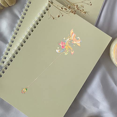 Sewroro Metal Bookmark with Chain: 2pcs Book Page Marker Decorative Book Mark with Chinese Mythology Figure Charm for Book Lover Graduation Gift
