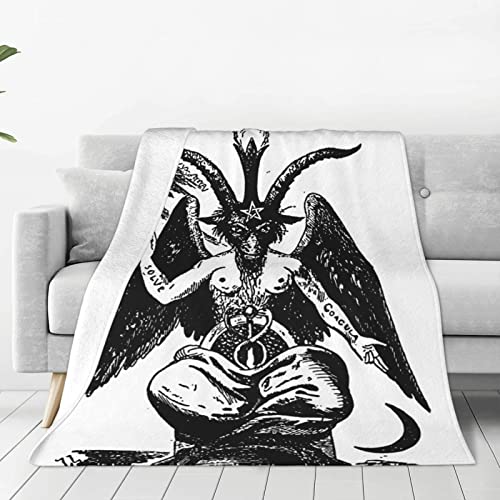 Satanic Ritual Demon Devil Wicca Wiccan Pagan Baphomet Full Fleece Throw Cloak Wearable Blanket Flannel Fluffy Comforter Quilt Nursery Bedroom Bedding King Size Plush Soft Cozy Air Conditioner Blanket