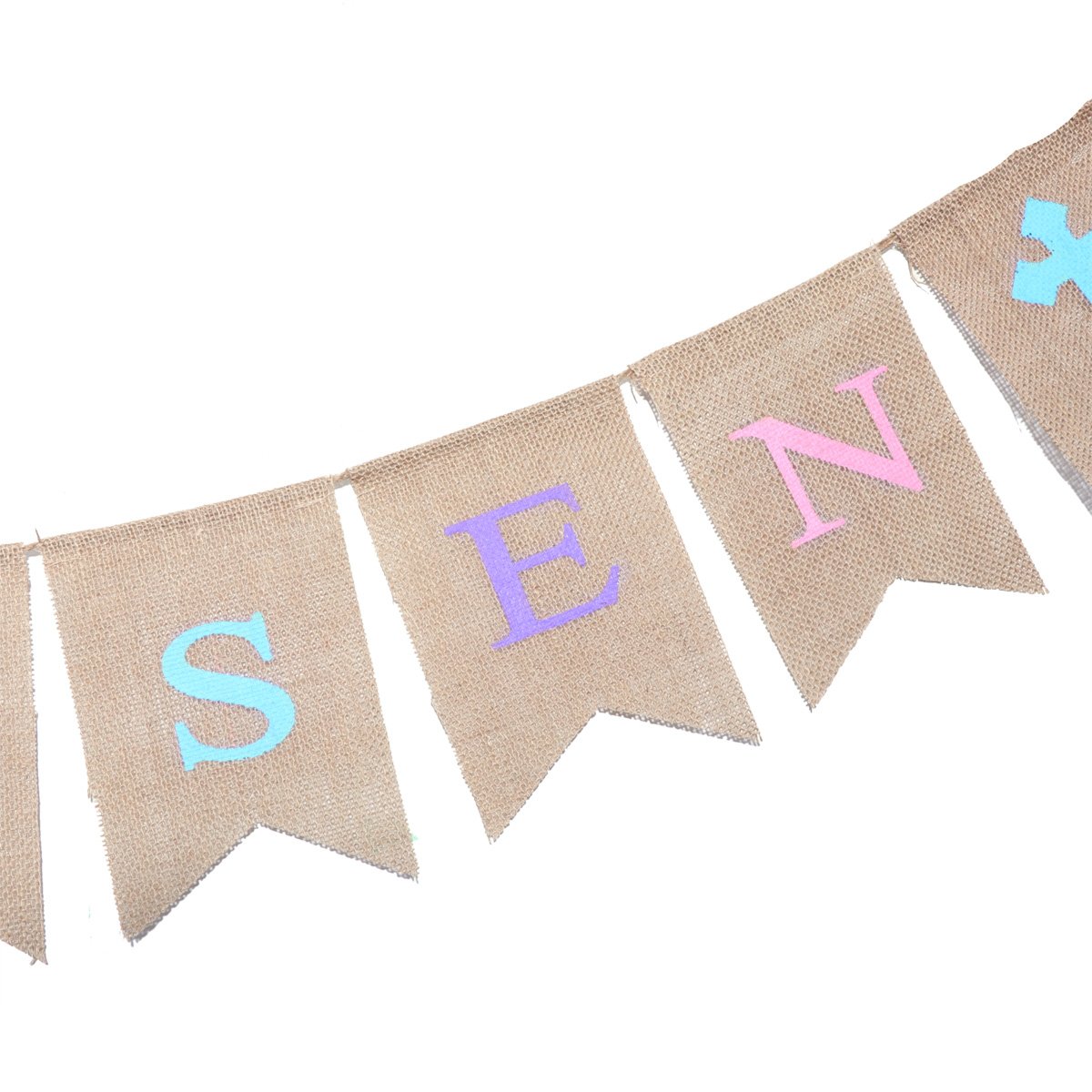 LUOEM Easter Banners Happy Easter Decorations HE IS RISEN Burlap Jute Bunting Banners Garland Easter Party Decors Favors