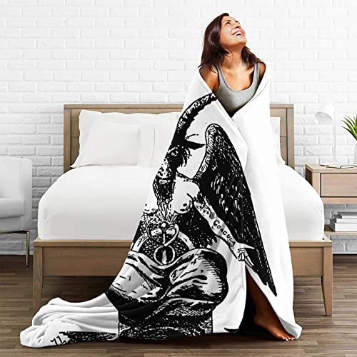 Satanic Ritual Demon Devil Wicca Wiccan Pagan Baphomet Full Fleece Throw Cloak Wearable Blanket Flannel Fluffy Comforter Quilt Nursery Bedroom Bedding King Size Plush Soft Cozy Air Conditioner Blanket