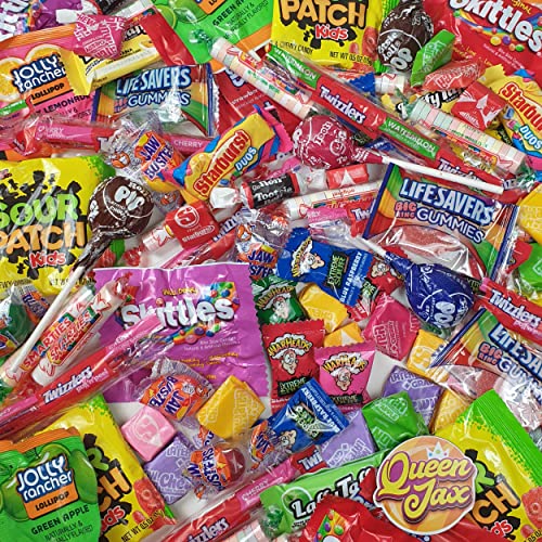 Ultimate Assorted Candy Party Mix - 4 LB Bag - Fun Size Skittles, Nerds, Dubble Bubble, Jolly Ranchers, Smarties, Blow Pops Lollipops & More - Mega Variety Bulk Candy Assortment - Individually Wrapped Candy - Candy Bulk