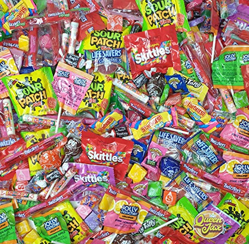 Ultimate Assorted Candy Party Mix - 4 LB Bag - Fun Size Skittles, Nerds, Dubble Bubble, Jolly Ranchers, Smarties, Blow Pops Lollipops & More - Mega Variety Bulk Candy Assortment - Individually Wrapped Candy - Candy Bulk